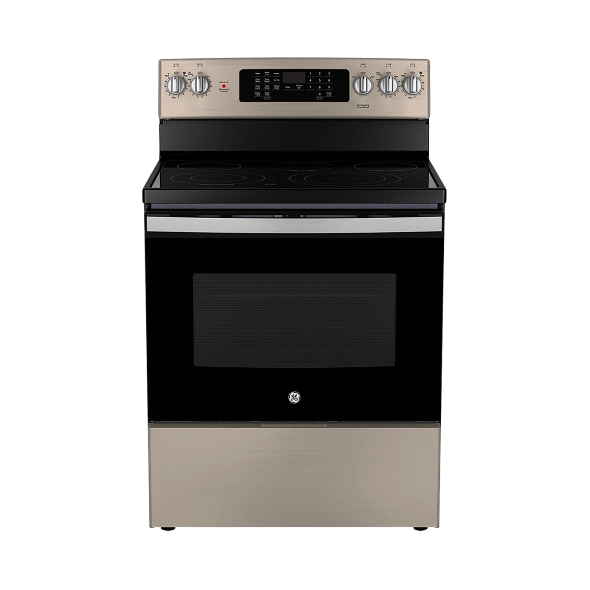 GE Slate Freestanding Electric Convection Range with No-Preheat Air Fr ...
